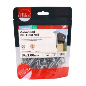 50 x 3.00 Clout Nail ELH - Galvanised 0.5 KG - Screws & Fasteners
