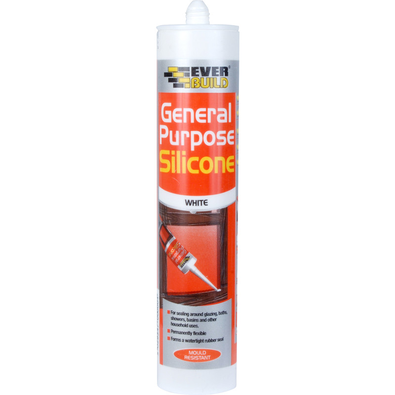 Everbuild General Purpose Silicone WHITE 280ml Box of 25 - Screws ...