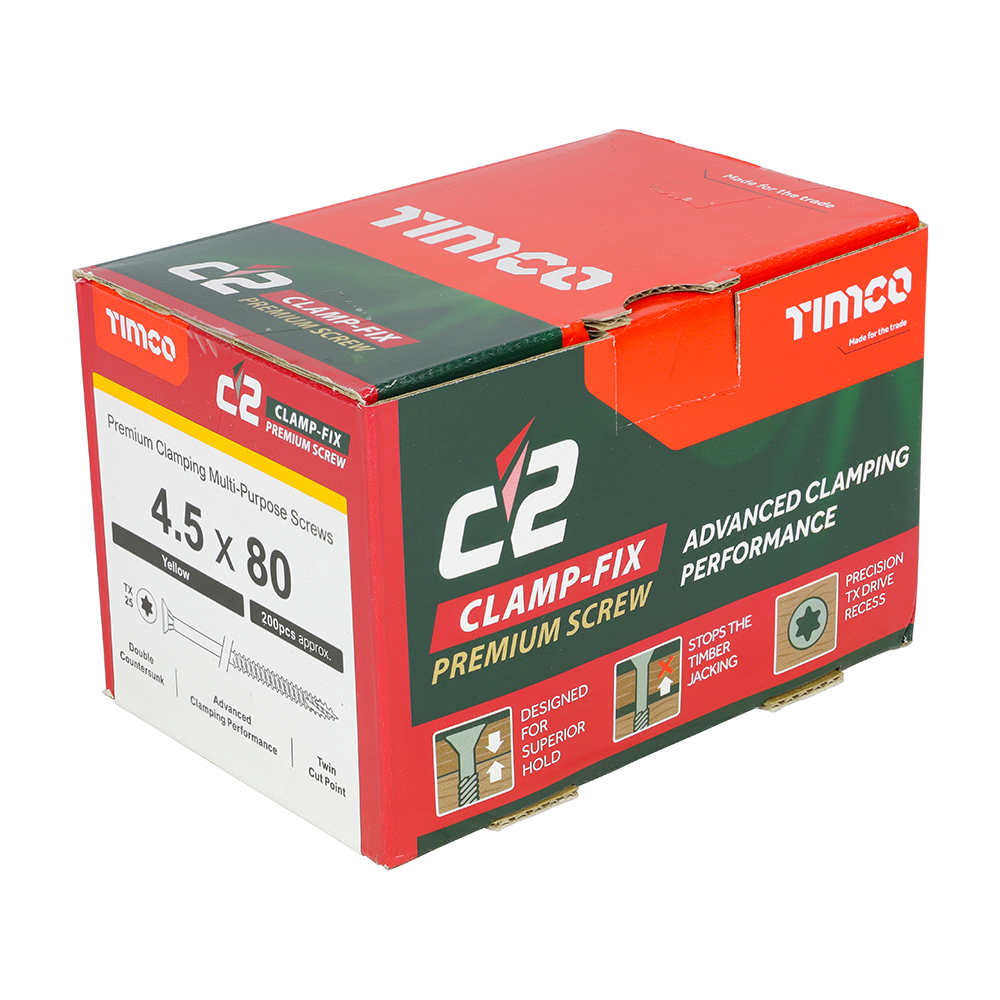 4.5 x 80 C2 Clamp-Fix TX25 CSK ZYP 200 PCS - Screws & Fasteners