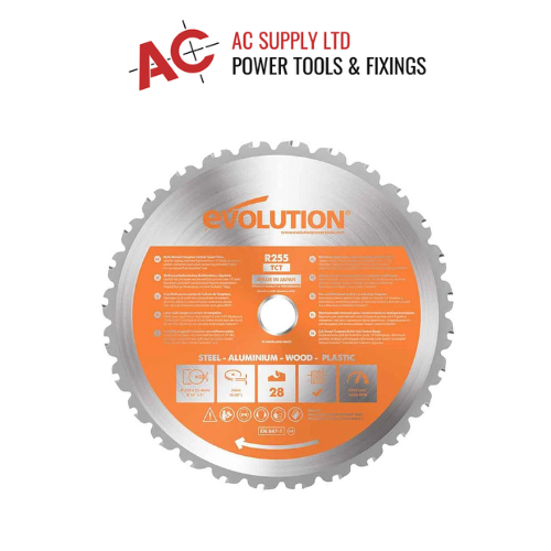 Evolution Rage 255mm Multi-Material Blade - Screws & Fasteners