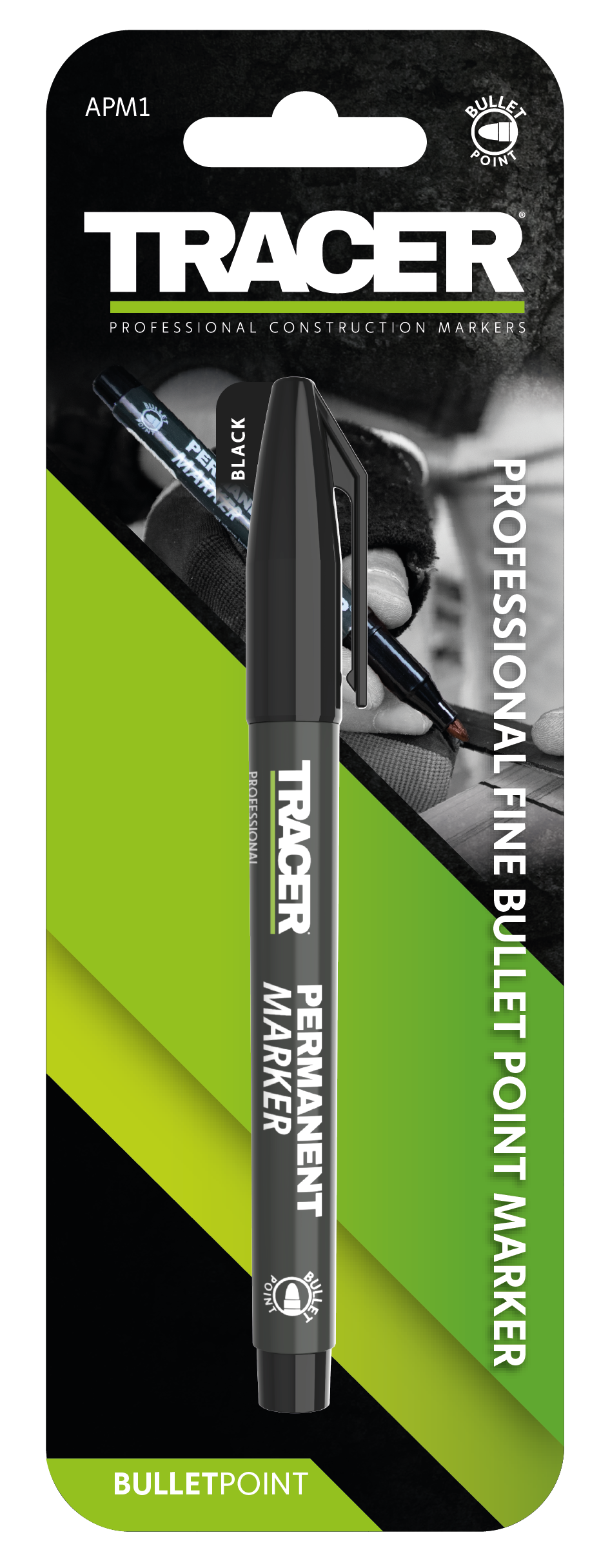 TRACER PERMANENT CONSTRUCTION MARKER (Black) - Screws & Fasteners