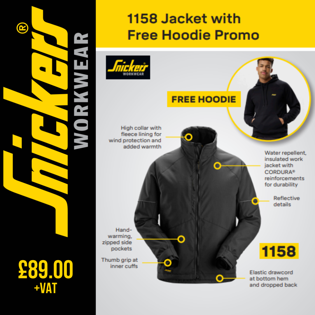 Snickers Campaign Jacket AW24 With Free Hoodie - Screws & Fasteners