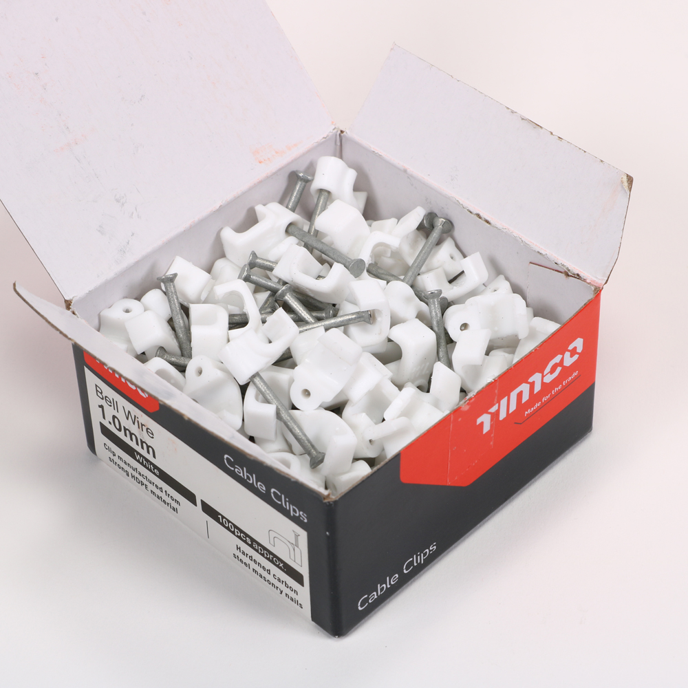 To fit 1.0mm Flat Cable Clip White 100 PCS - Screws & Fasteners