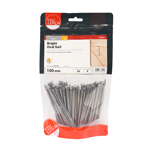 100mm Oval Nail - Bright 1 KG - Screws & Fasteners