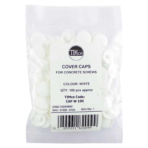 WHITE Multi-Fix Screw Cover Cap 100 PCS - Screws & Fasteners