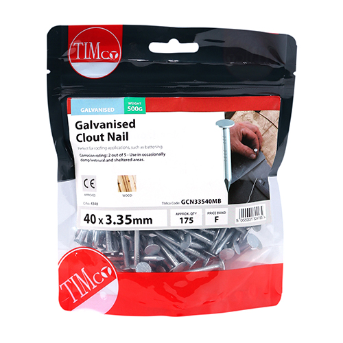 40 x 3.35 Clout Nail - Galvanised 0.5 KG - Screws & Fasteners