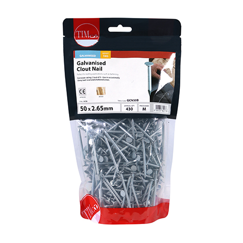50 x 2.65 Clout Nail - Galvanised 1 KG - Screws & Fasteners
