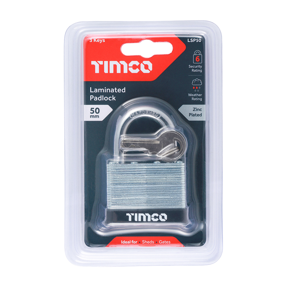 50mm Laminated Padlock 1 EA - Screws & Fasteners