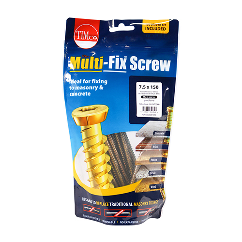 7.5 x 150 Multi-Fix Concrete Screw - ZYP 30 PCS - Screws & Fasteners