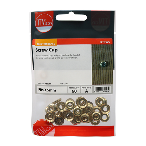 To fit 6 Gauge Screws Surface Screw Cup - E/Brass 60 PCS - Screws ...
