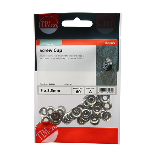 To fit 6 Gauge Screws Surface Screw Cups - Nickel 60 PCS - Screws ...