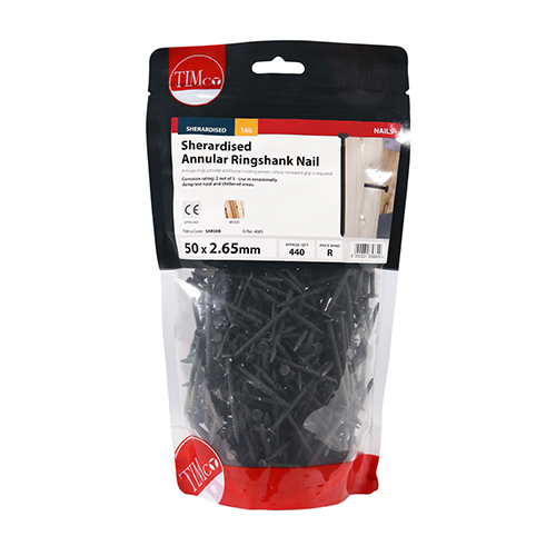 50 x 2.65 Annular Ringshank- Sherardised 1 KG - Screws & Fasteners