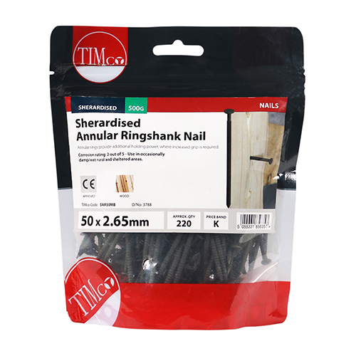 50 x 2.65 Annular Ringshank- Sherardised 0.5 KG - Screws & Fasteners