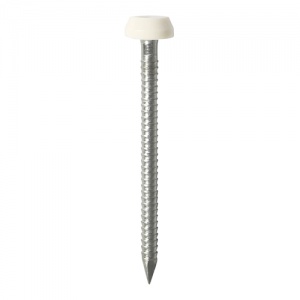 25mm Polymer Headed Pin WHITE 250 PCS - Screws & Fasteners